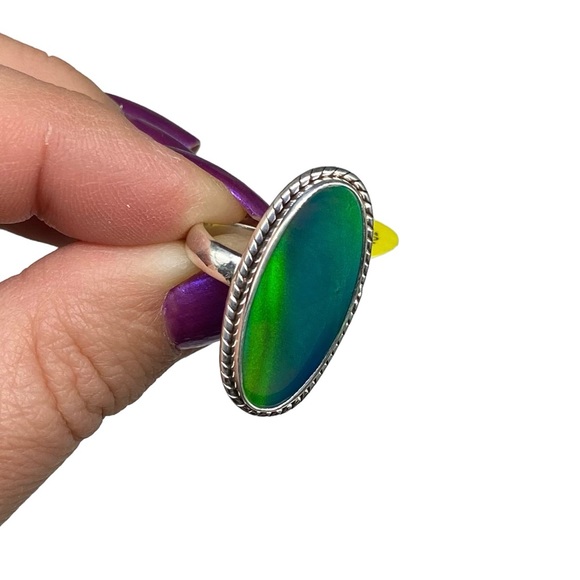 Jewelry | Northern Lights Aura Aurora Fire Opal Ring Solid Sterling Silver 925 Size 6 | Poshmark